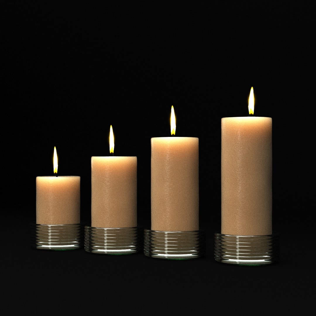 3d Candles Set Model