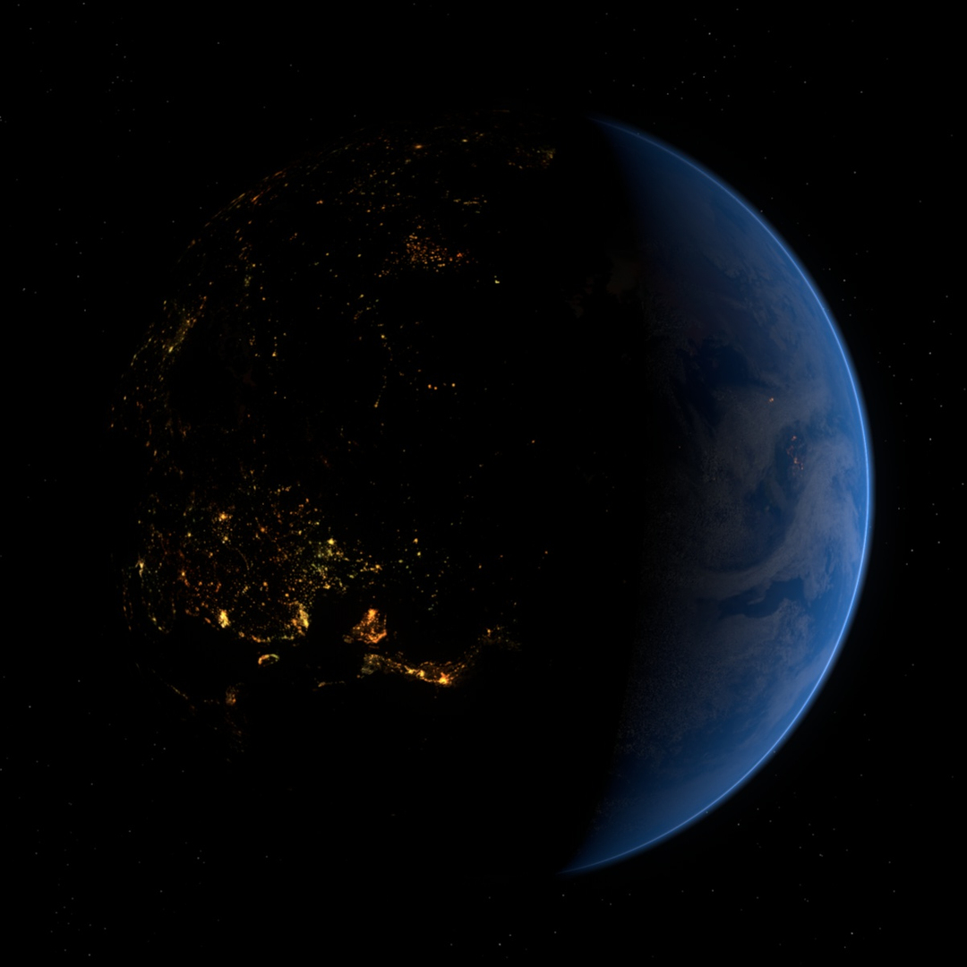earth day night 3d c4d
