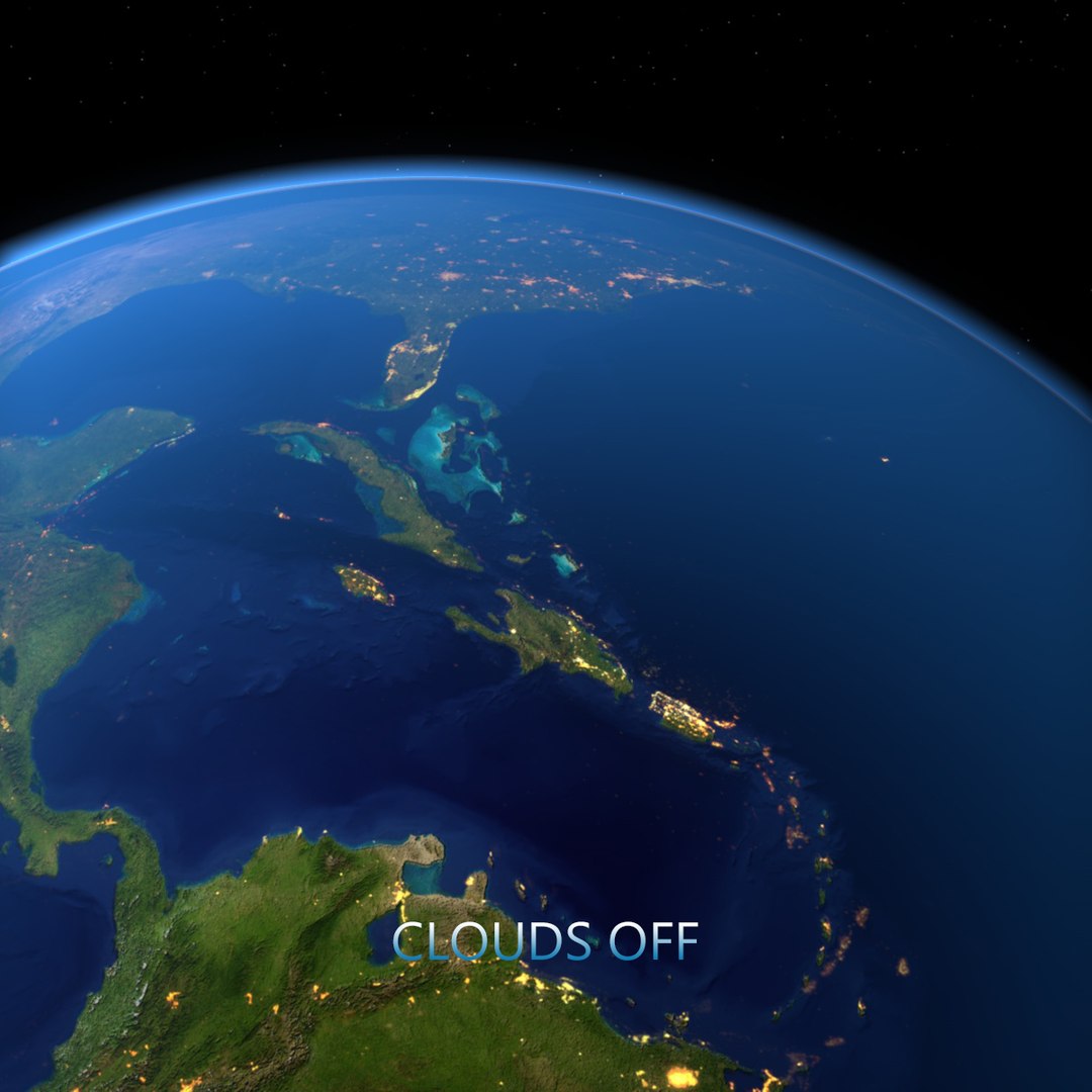 Earth Day Night 3d C4d
