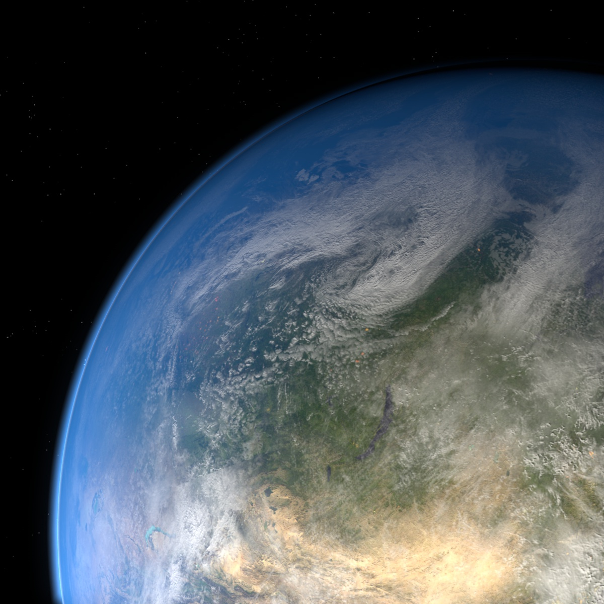 earth day night 3d c4d