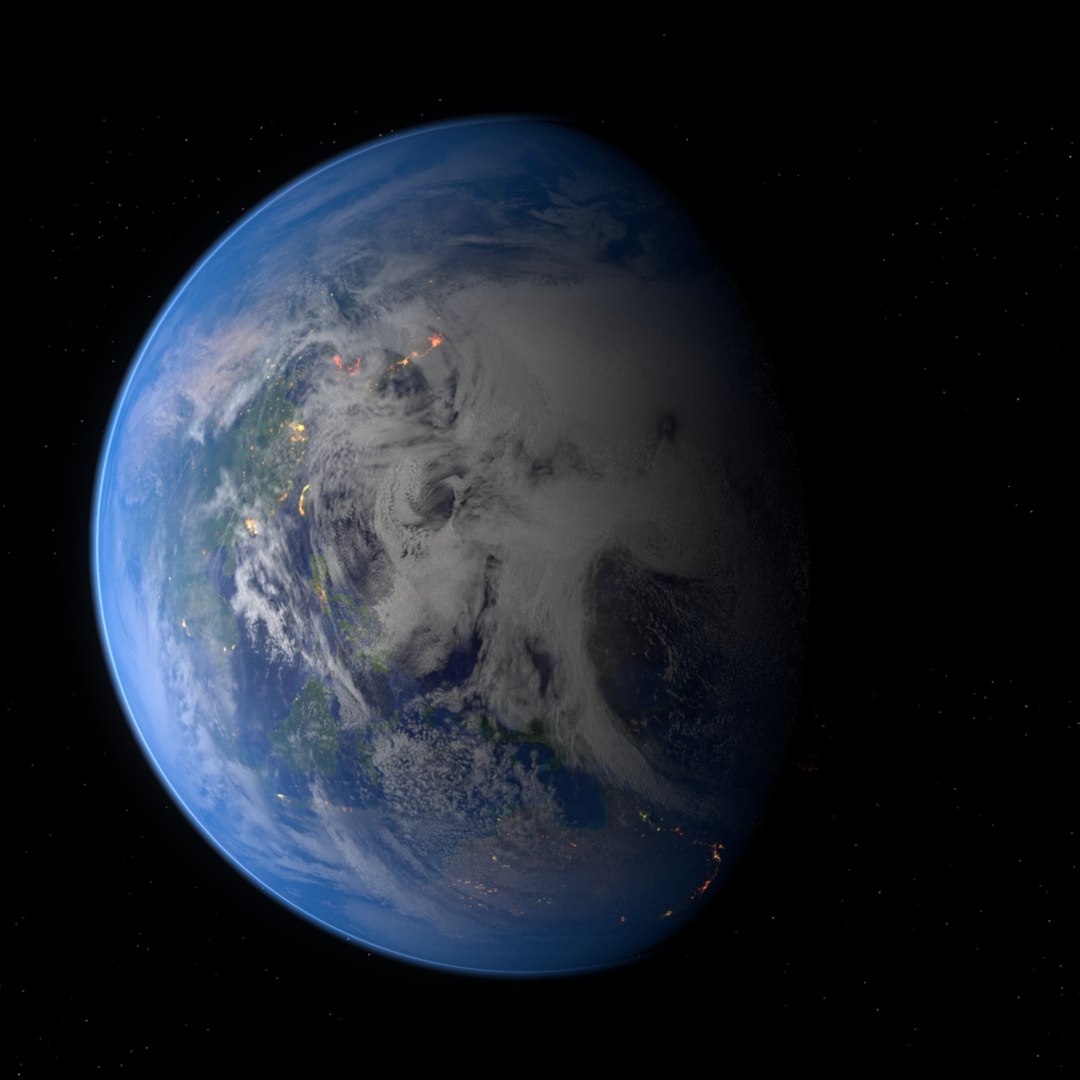 earth day night 3d c4d