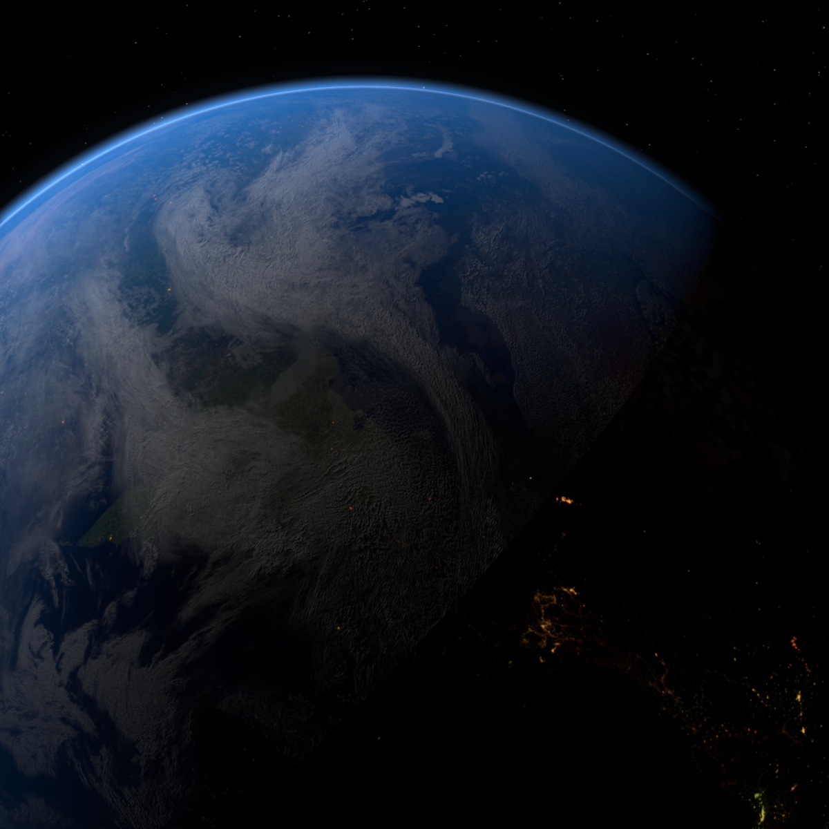 earth day night 3d c4d