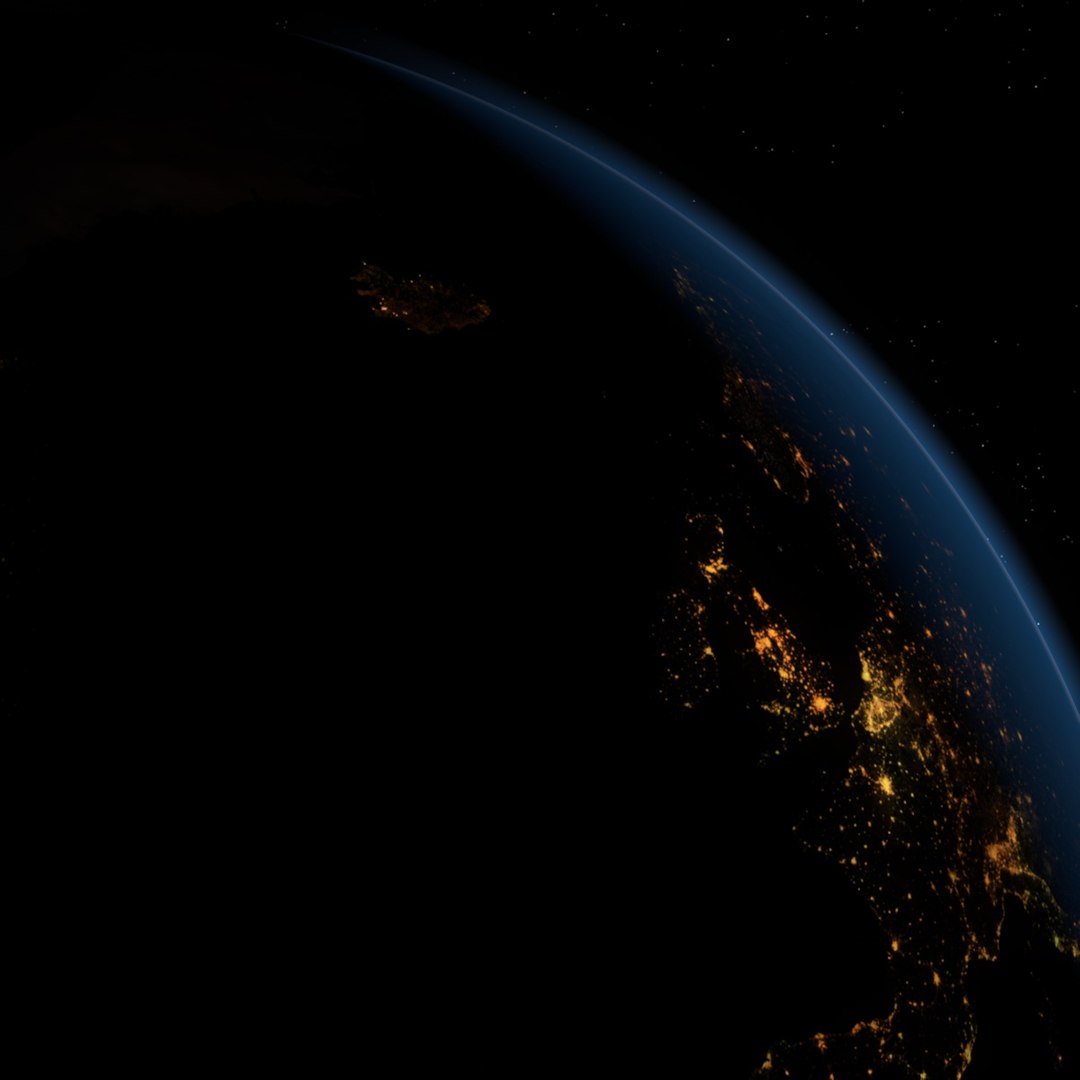 earth day night 3d c4d