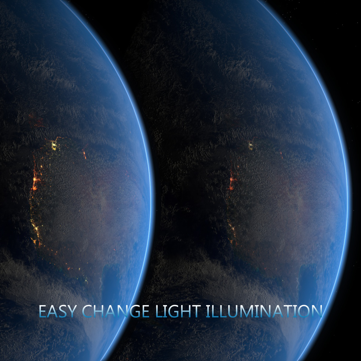 earth day night 3d c4d