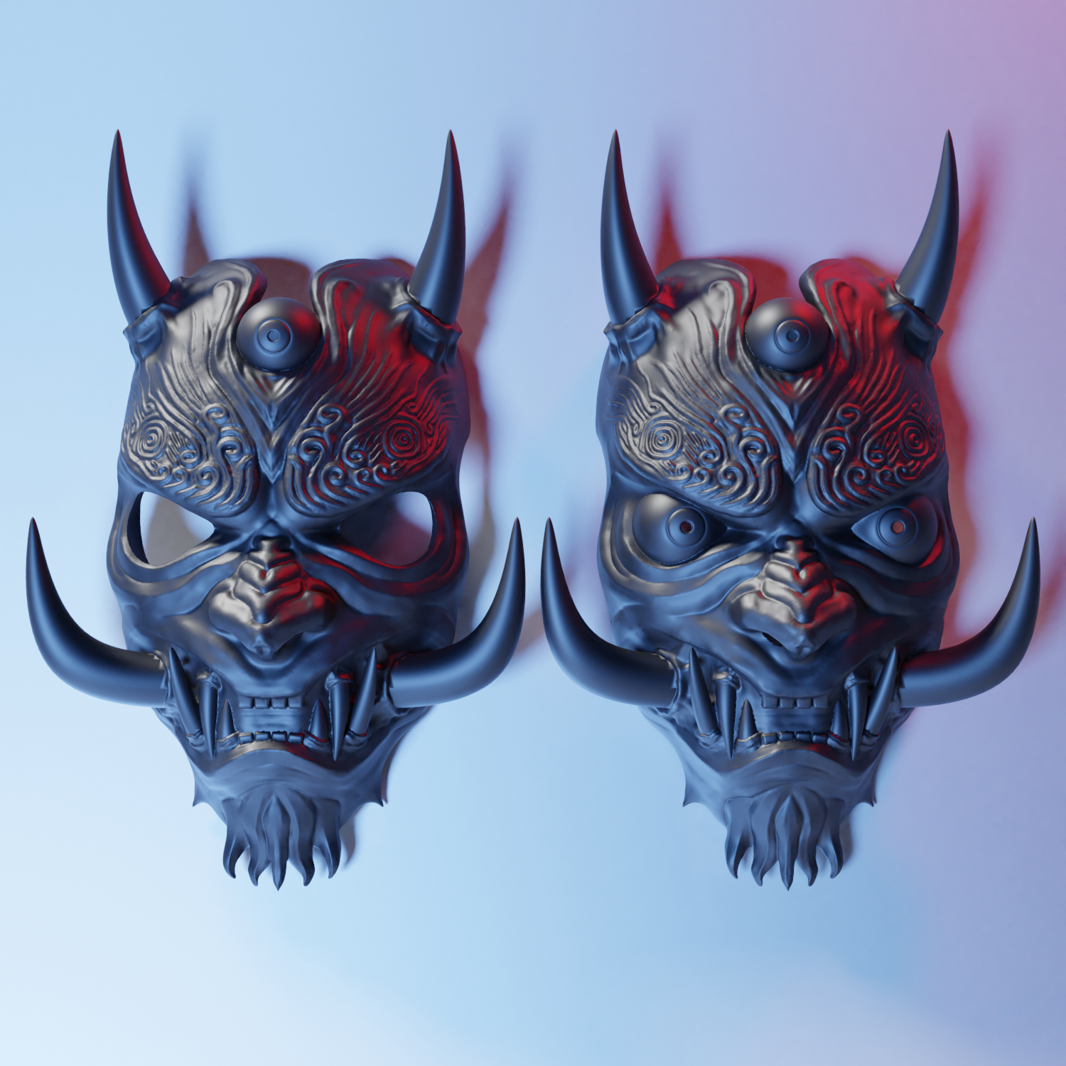 Japanische Oni Maske 3D-Modell - TurboSquid 1418520