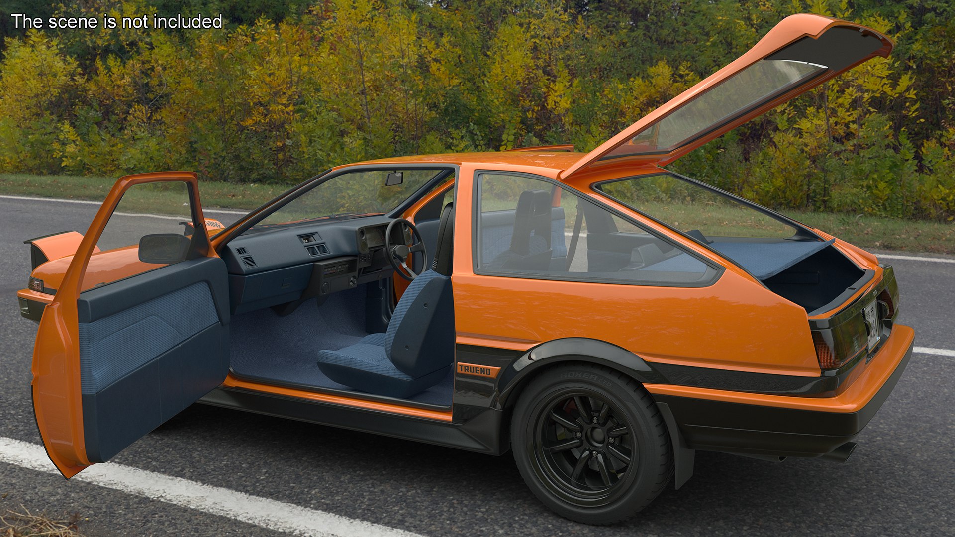 3D Model Orange Toyota AE86 Trueno Simplified - TurboSquid 2413136