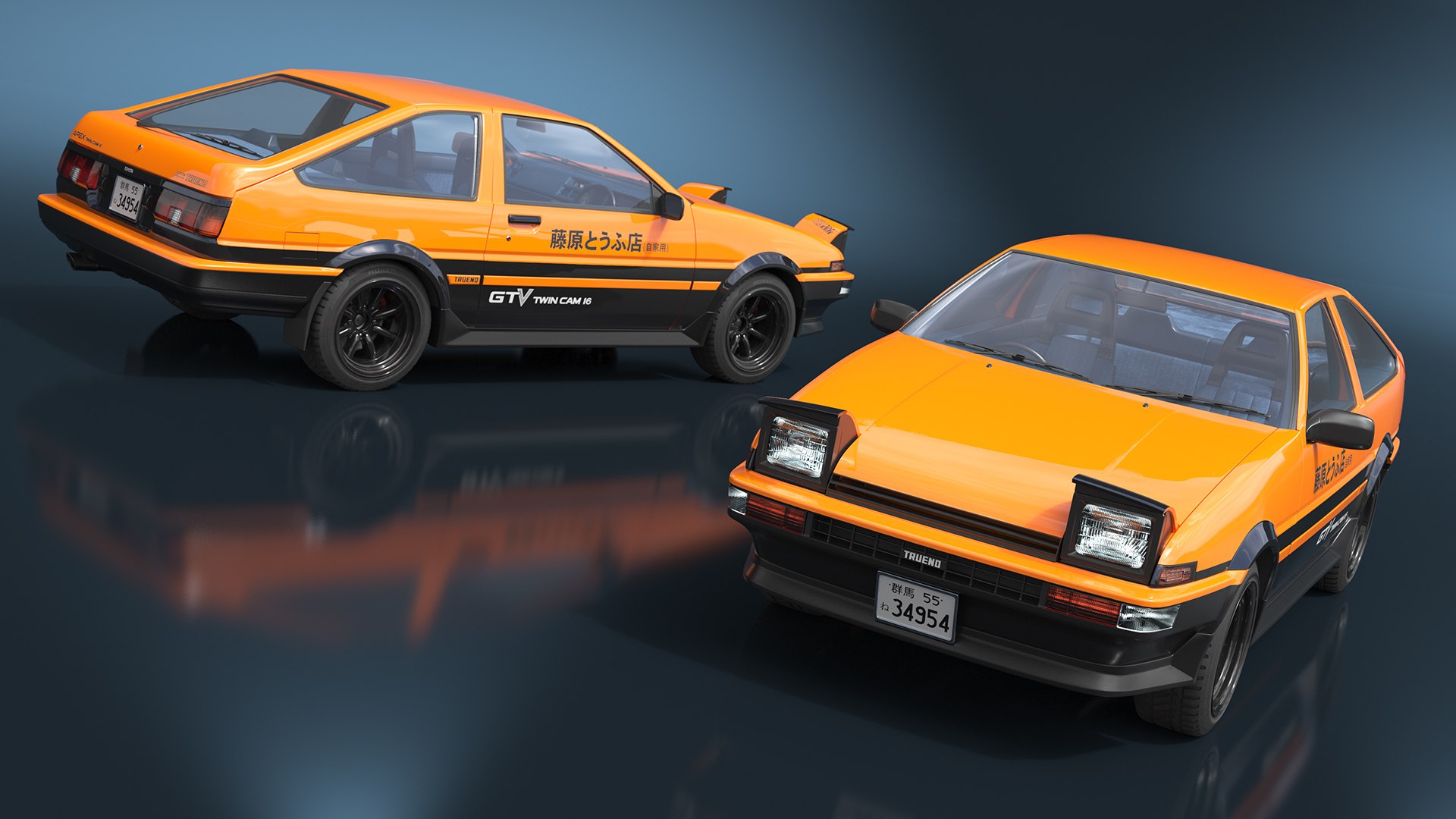 3D Model Orange Toyota AE86 Trueno Simplified - TurboSquid 2413136
