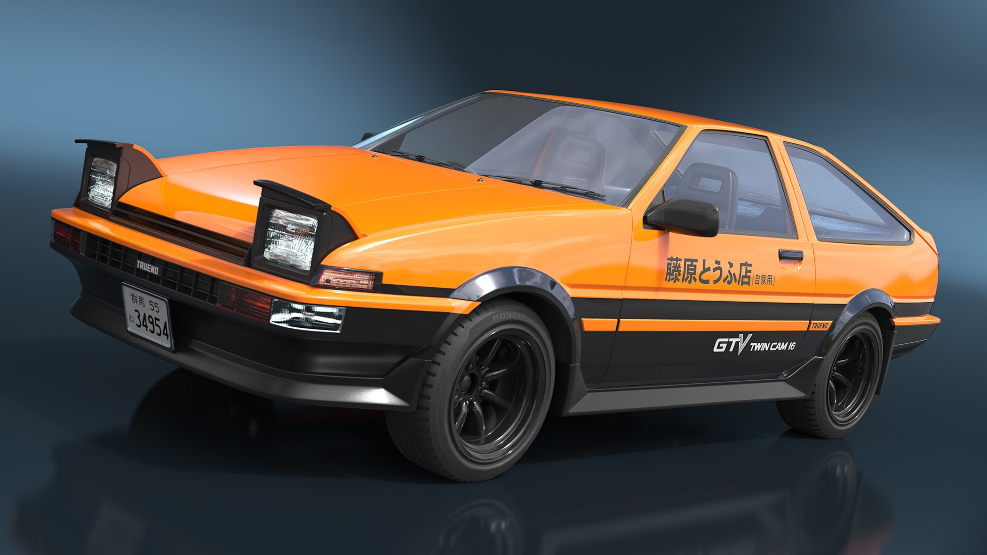 3D Model Orange Toyota AE86 Trueno Simplified - TurboSquid 2413136