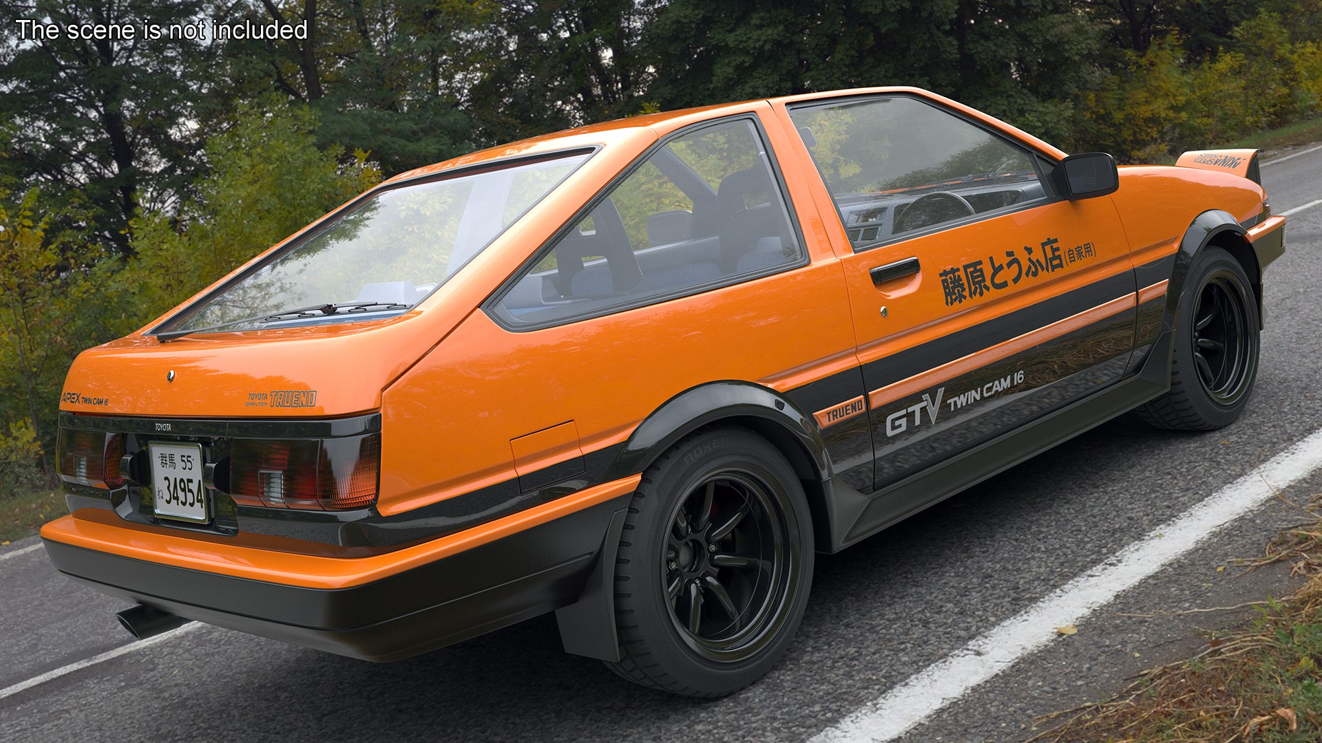 3D Model Orange Toyota AE86 Trueno Simplified - TurboSquid 2413136