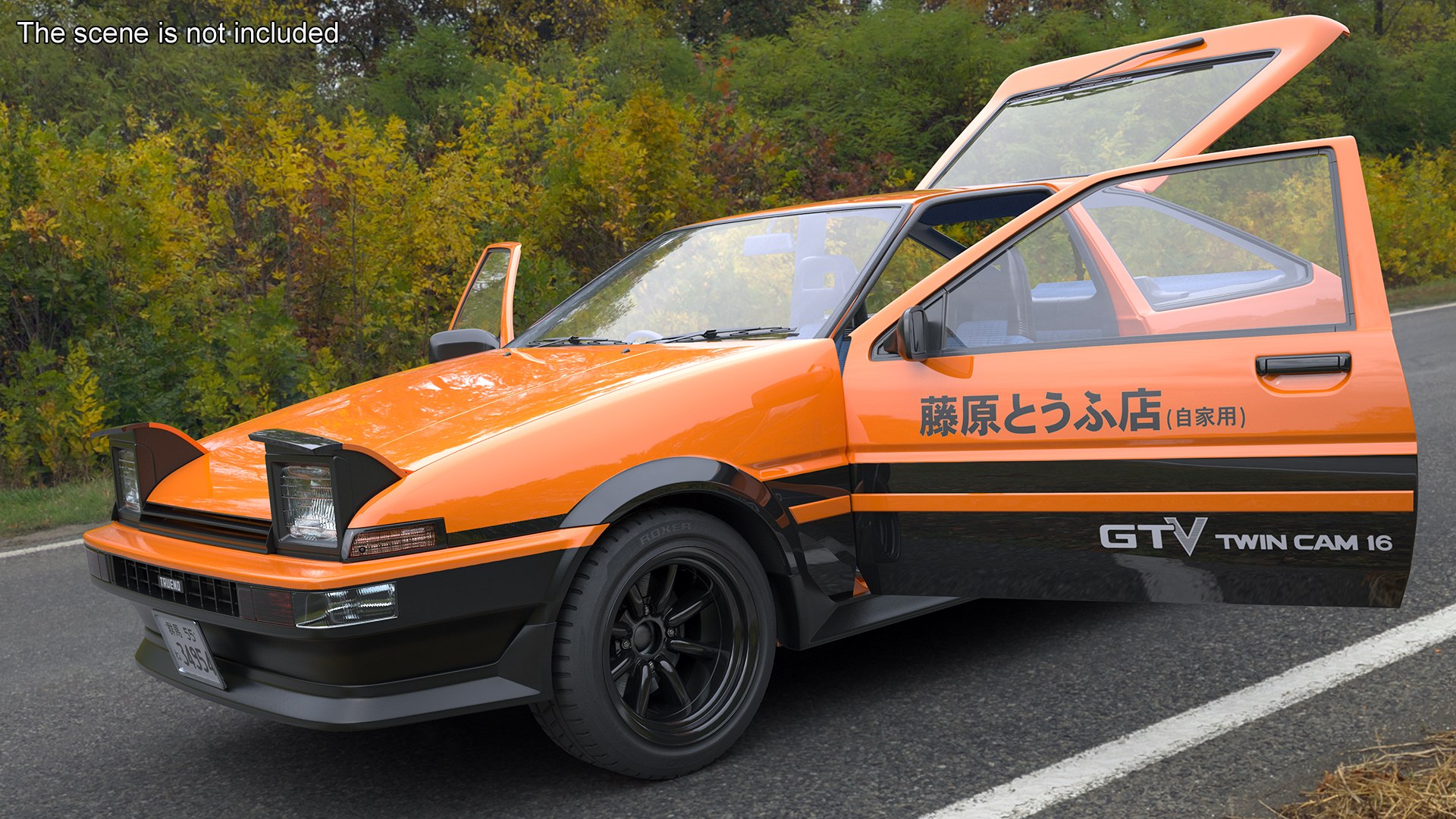 3D Model Orange Toyota AE86 Trueno Simplified - TurboSquid 2413136