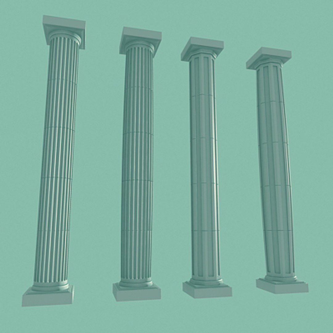 3d Model Columns Roman Details