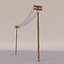 3d model old wood pole