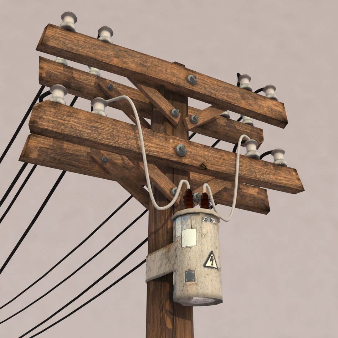 3d model old wood pole