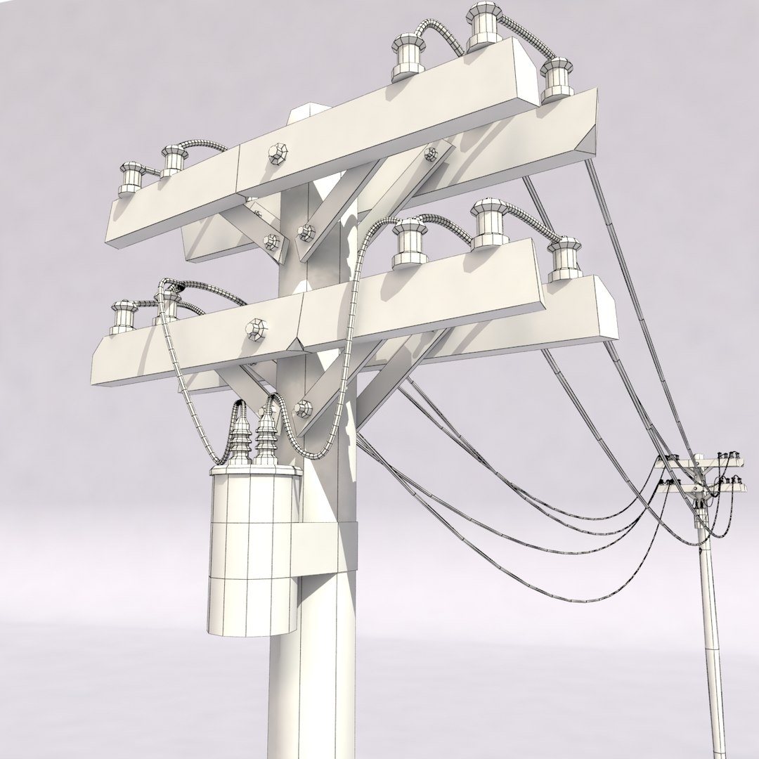 3d model old wood pole