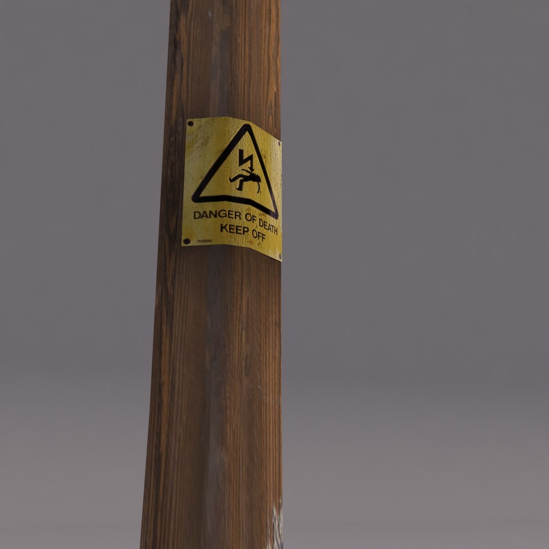3d model old wood pole