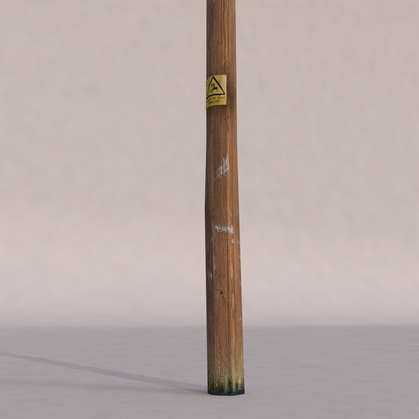 3d model old wood pole