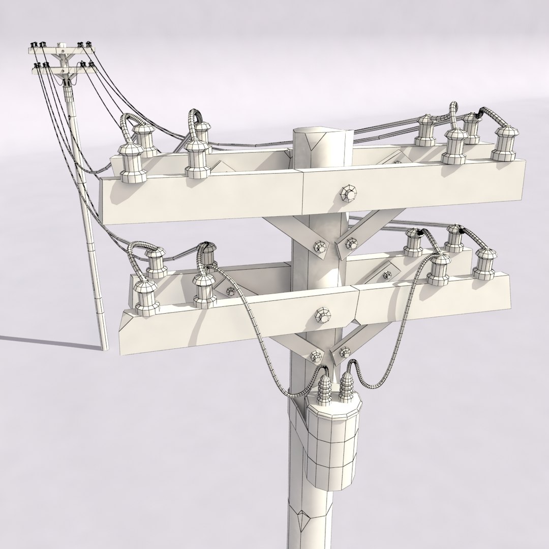 3d model old wood pole