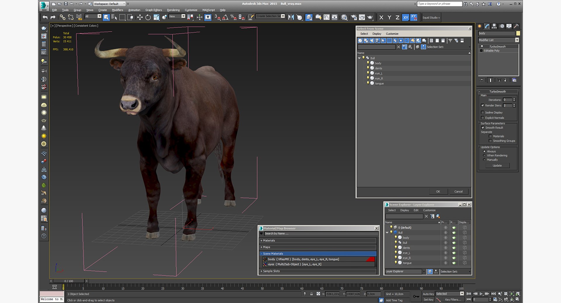 Bull realistic 3D - TurboSquid 1215947