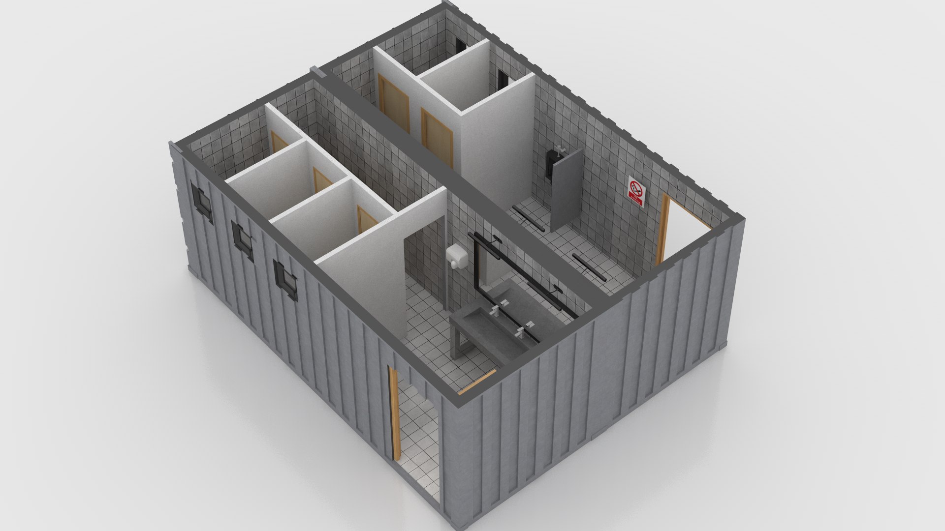 Container Public WC 3D Model - TurboSquid 1773385