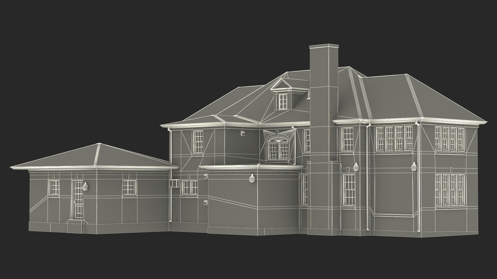 Home Alone Brick Colonial House With Garland 3D Model - TurboSquid 2388789