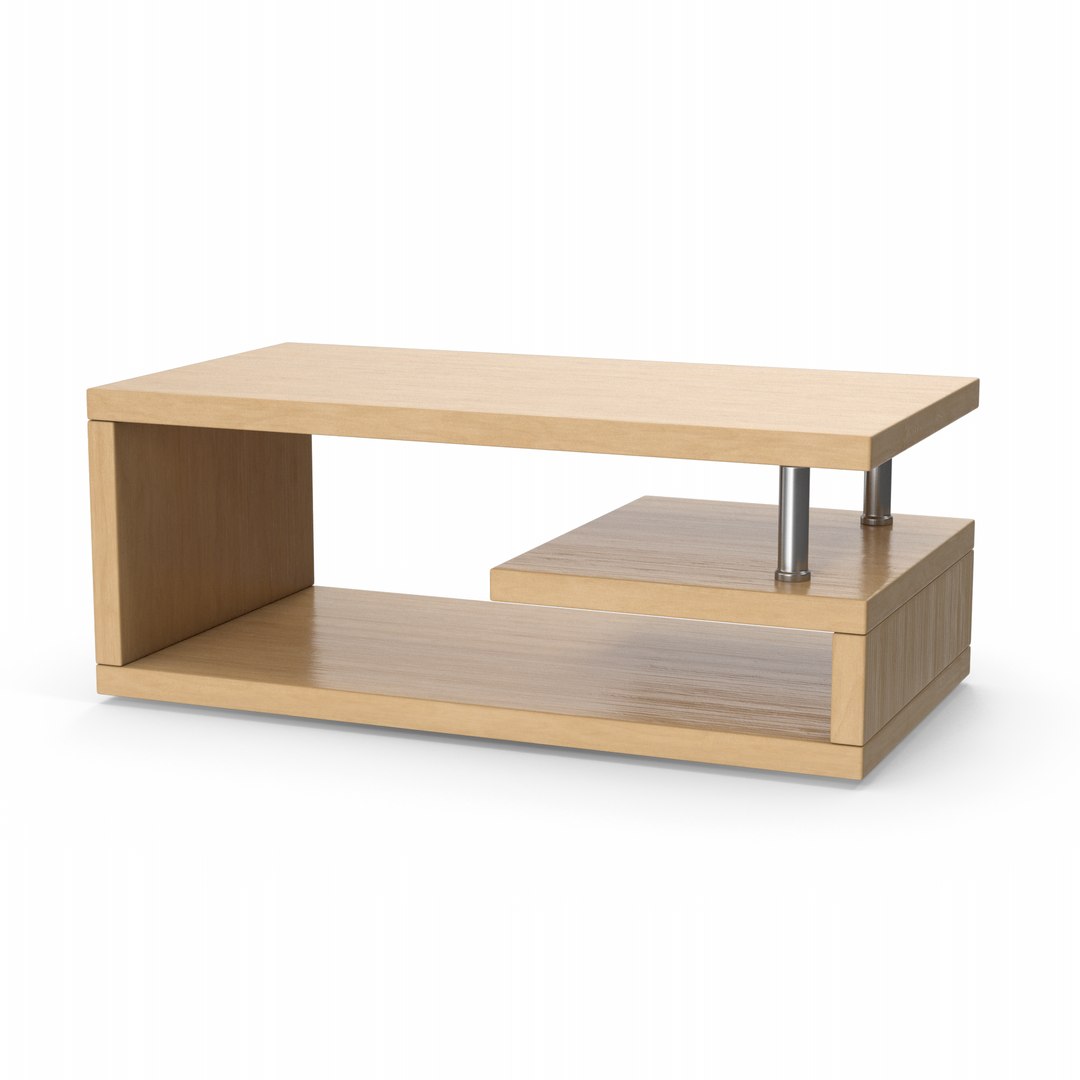 3D Wooden Coffee Table - TurboSquid 2070843