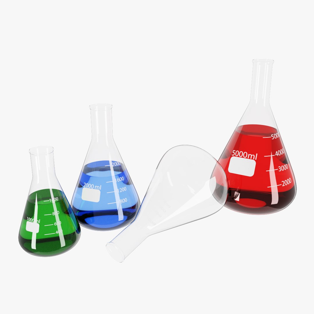 Conical flasks 3D model - TurboSquid 1408598