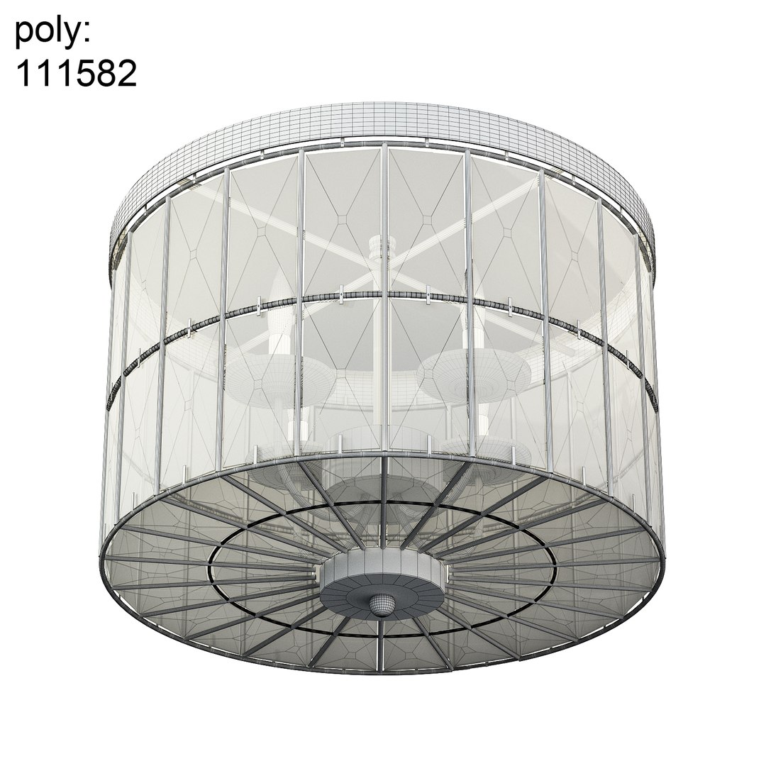 Adeline Crystal Flushmount 3D Model - TurboSquid 1306781