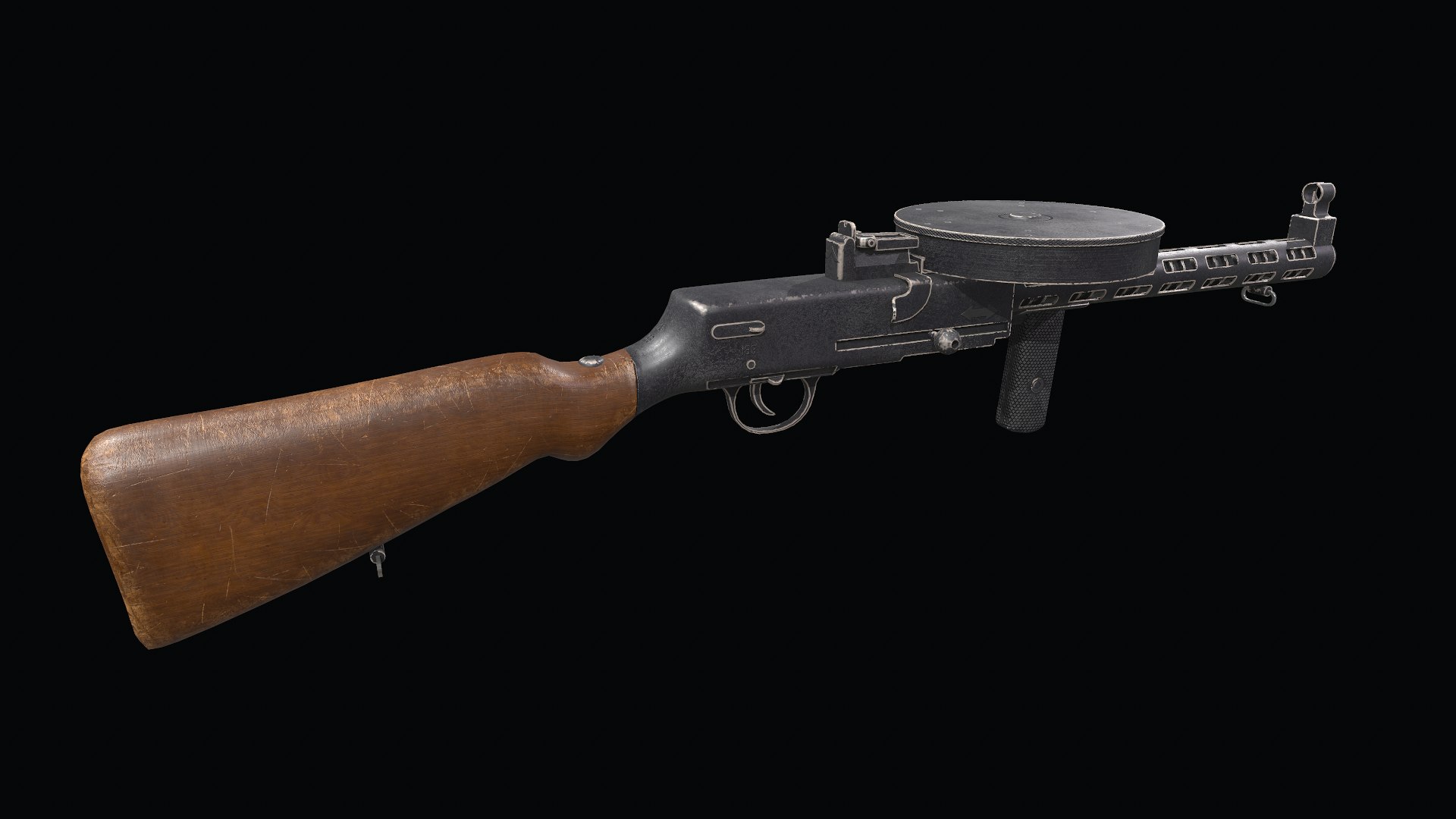 3D Degtyaryov PPD-30 Submachine Gun Low-poly PBR Model - TurboSquid 2017197