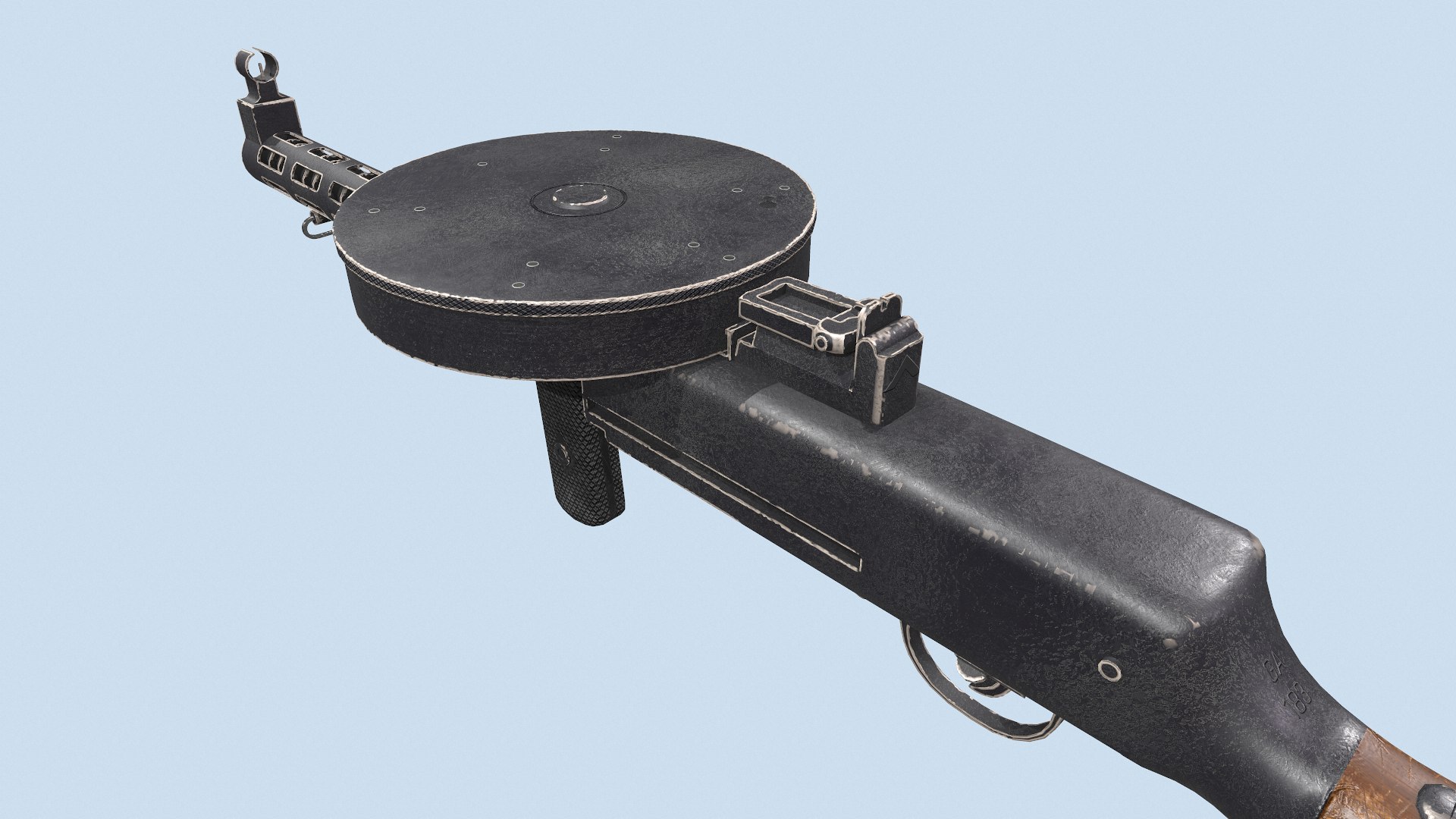 3D Degtyaryov PPD-30 Submachine Gun Low-poly PBR Model - TurboSquid 2017197