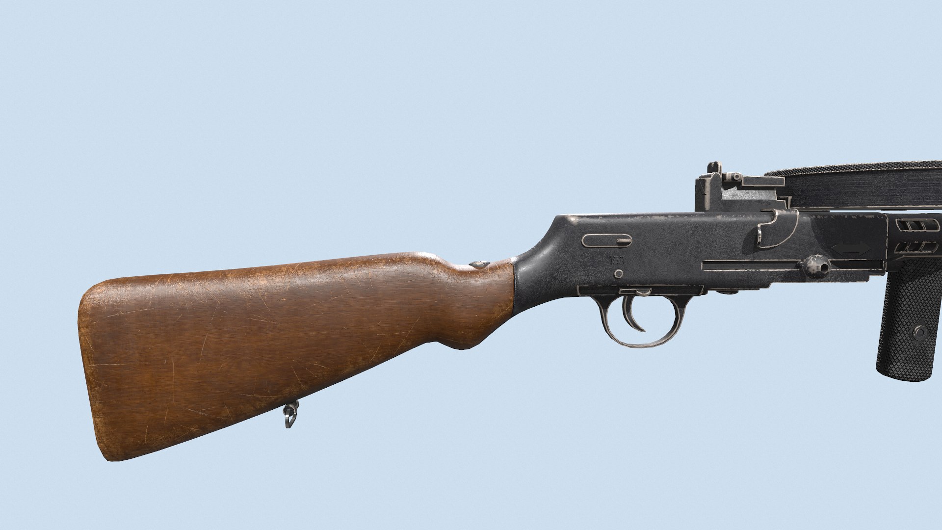 3D Degtyaryov PPD-30 Submachine Gun Low-poly PBR model - TurboSquid 2017197