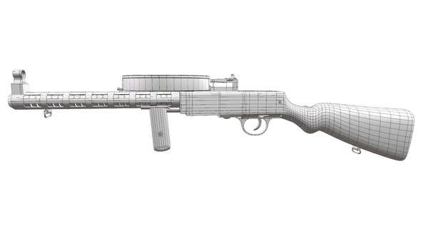 modelo 3d Subfusil Degtyaryov PPD-30 Low-poly PBR - TurboSquid 2017197
