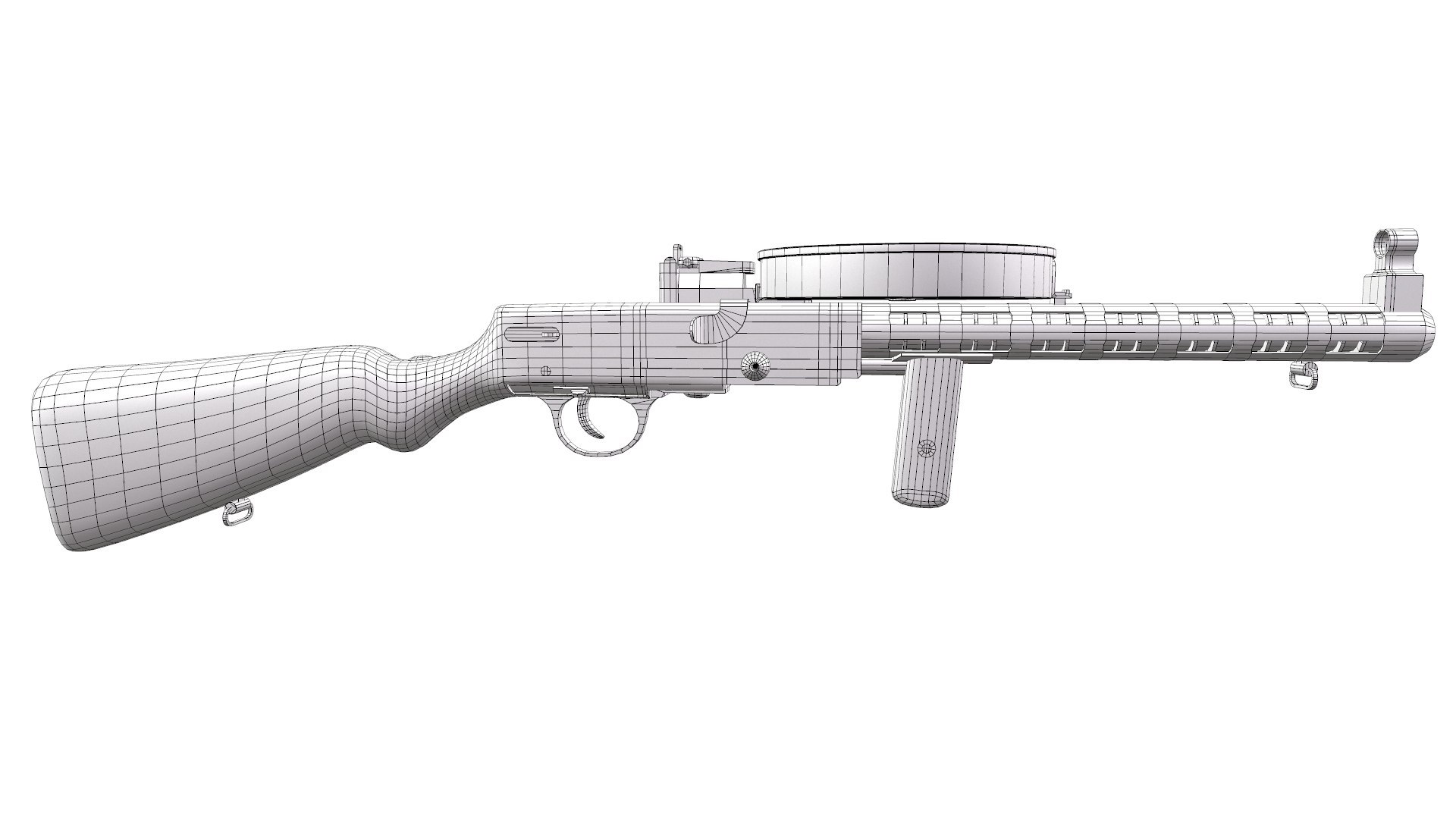 3D Degtyaryov PPD-30 Submachine Gun Low-poly PBR model - TurboSquid 2017197