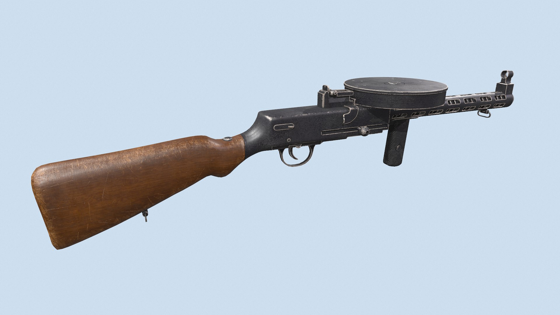 Degtyaryov PPD-30 Submachine Gun Low-poly PBR Modelo 3D - TurboSquid ...