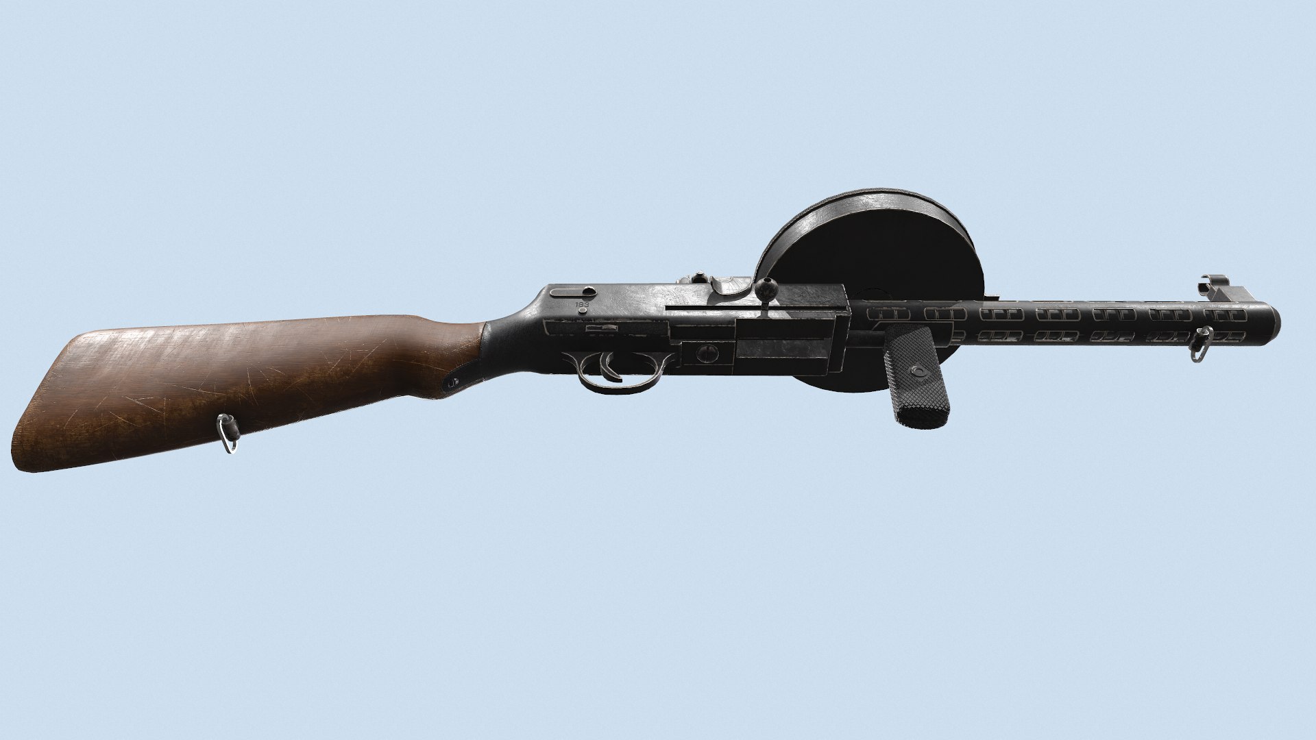 3D Degtyaryov PPD-30 Submachine Gun Low-poly PBR Model - TurboSquid 2017197