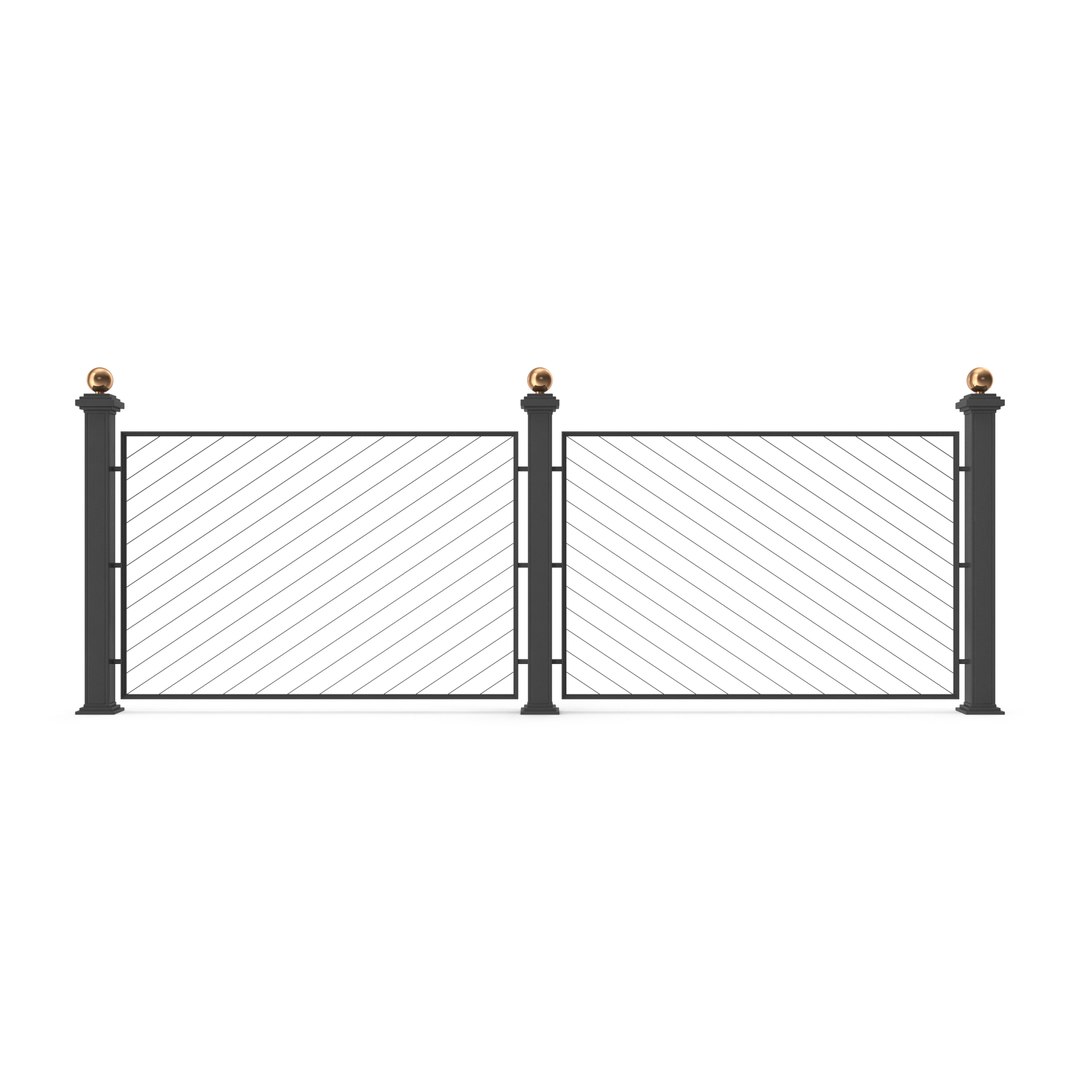 3D Model Metal Fencing Barrier Models For Gardens And Sidewalk ...