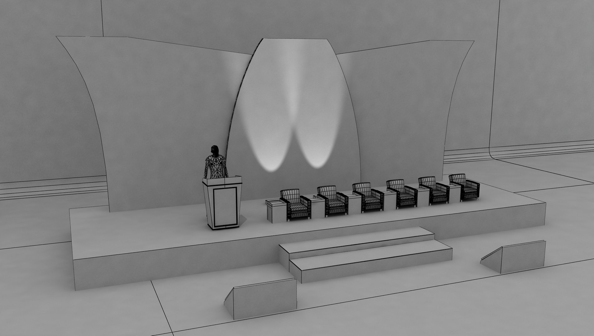 3D Model Stage Lectern - TurboSquid 1576720