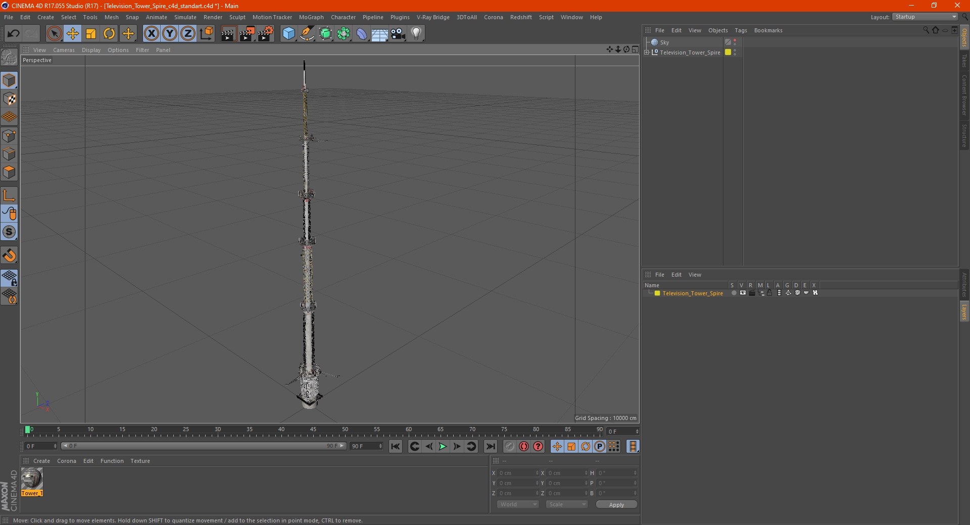 3D Television Tower Spire - TurboSquid 1851725