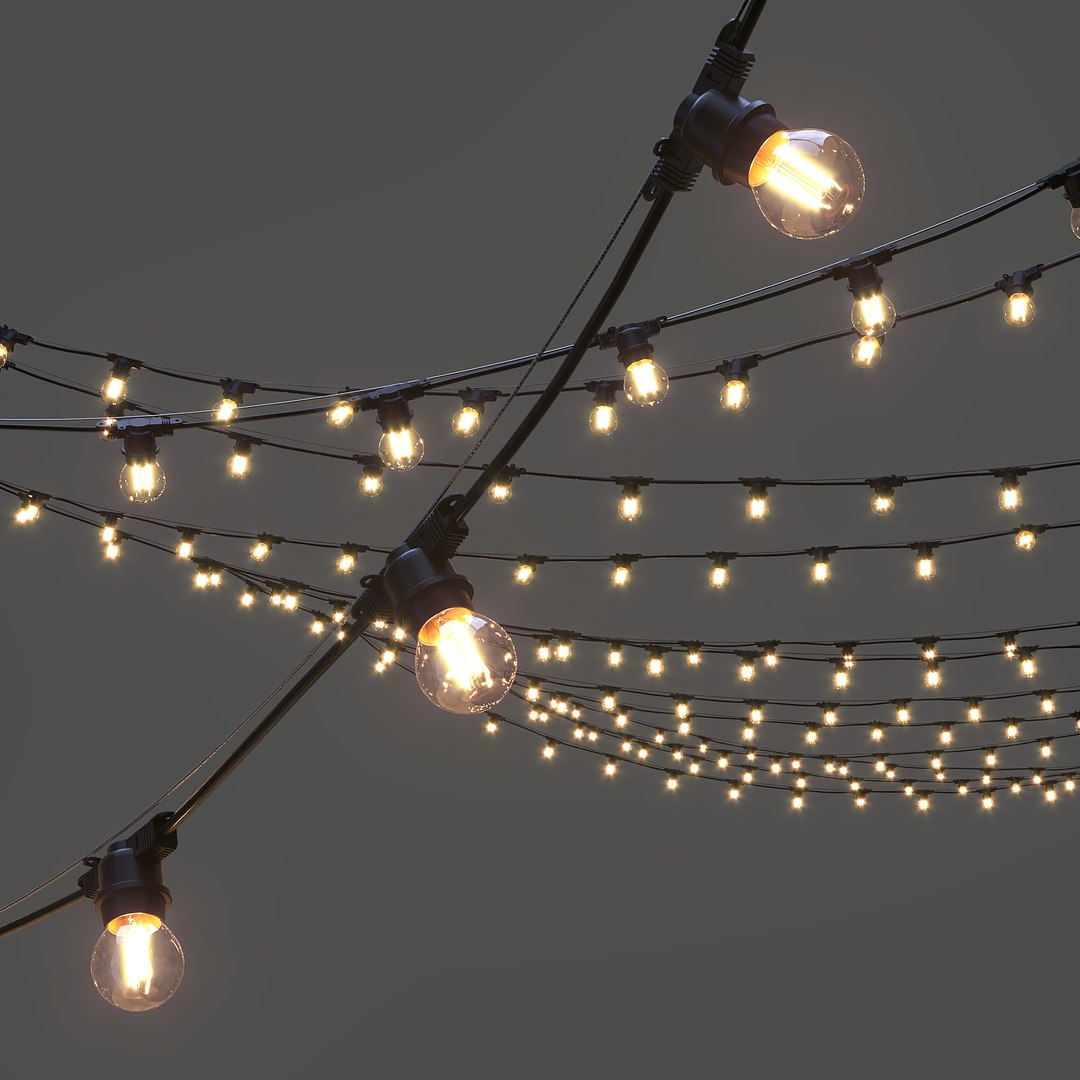 3D Editable Garland On A Rope - TurboSquid 1900399