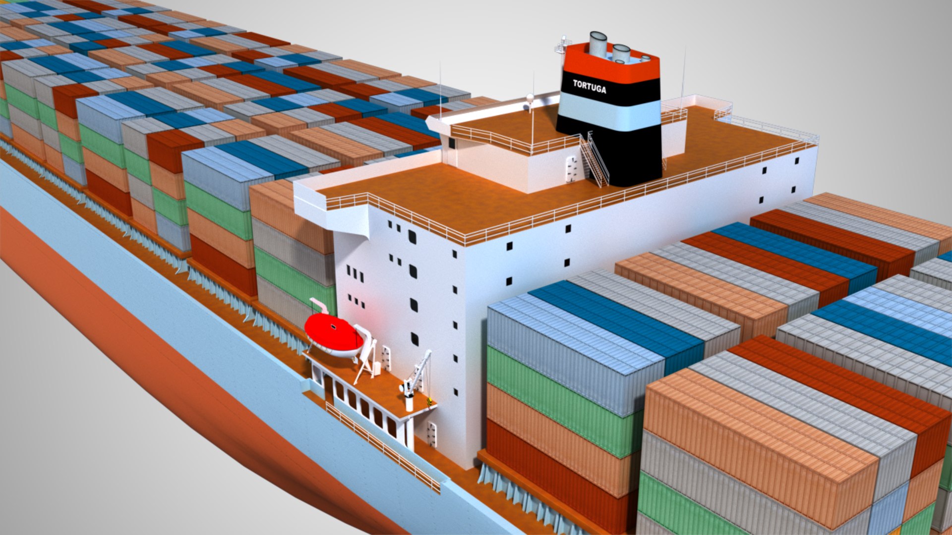 Container Ship 3d Model