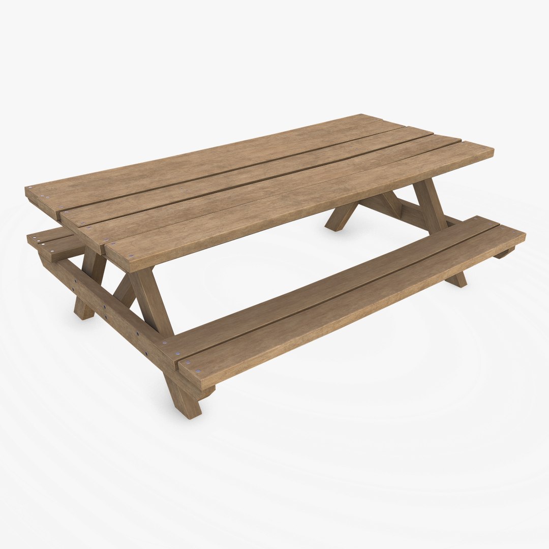 Free 3D Picnic Table Low-poly PBR - TurboSquid 2401022