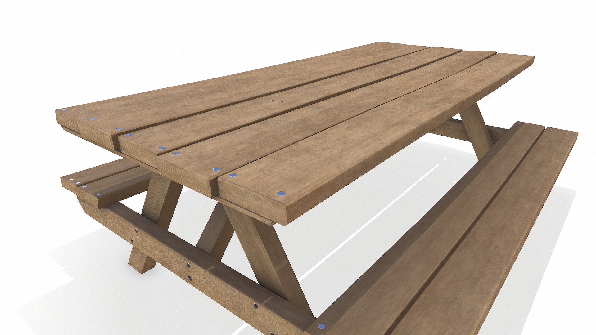 Free 3D Picnic Table Low-poly PBR - TurboSquid 2401022