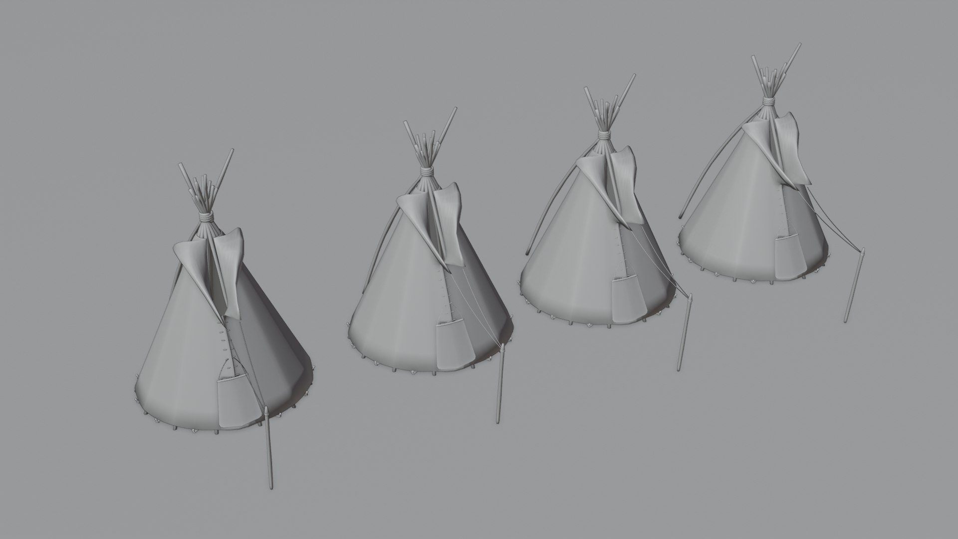 Teepee With 4K And 2K Textures 3D Model - TurboSquid 1977879
