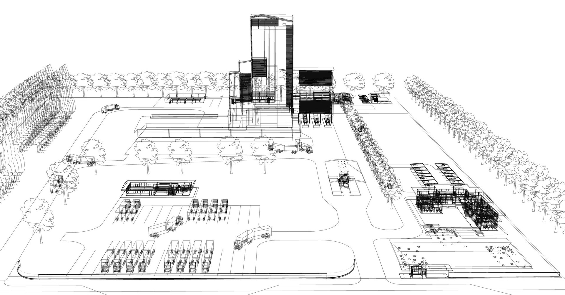 Cement factory layout 3D - TurboSquid 1906159