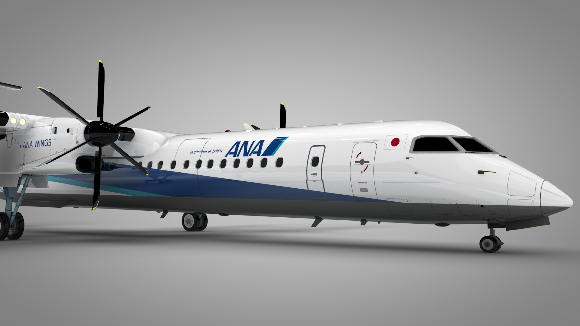 3D DE HAVILLAND CANADA DASH 8-400 ANA WINGS L1485 Model - TurboSquid ...