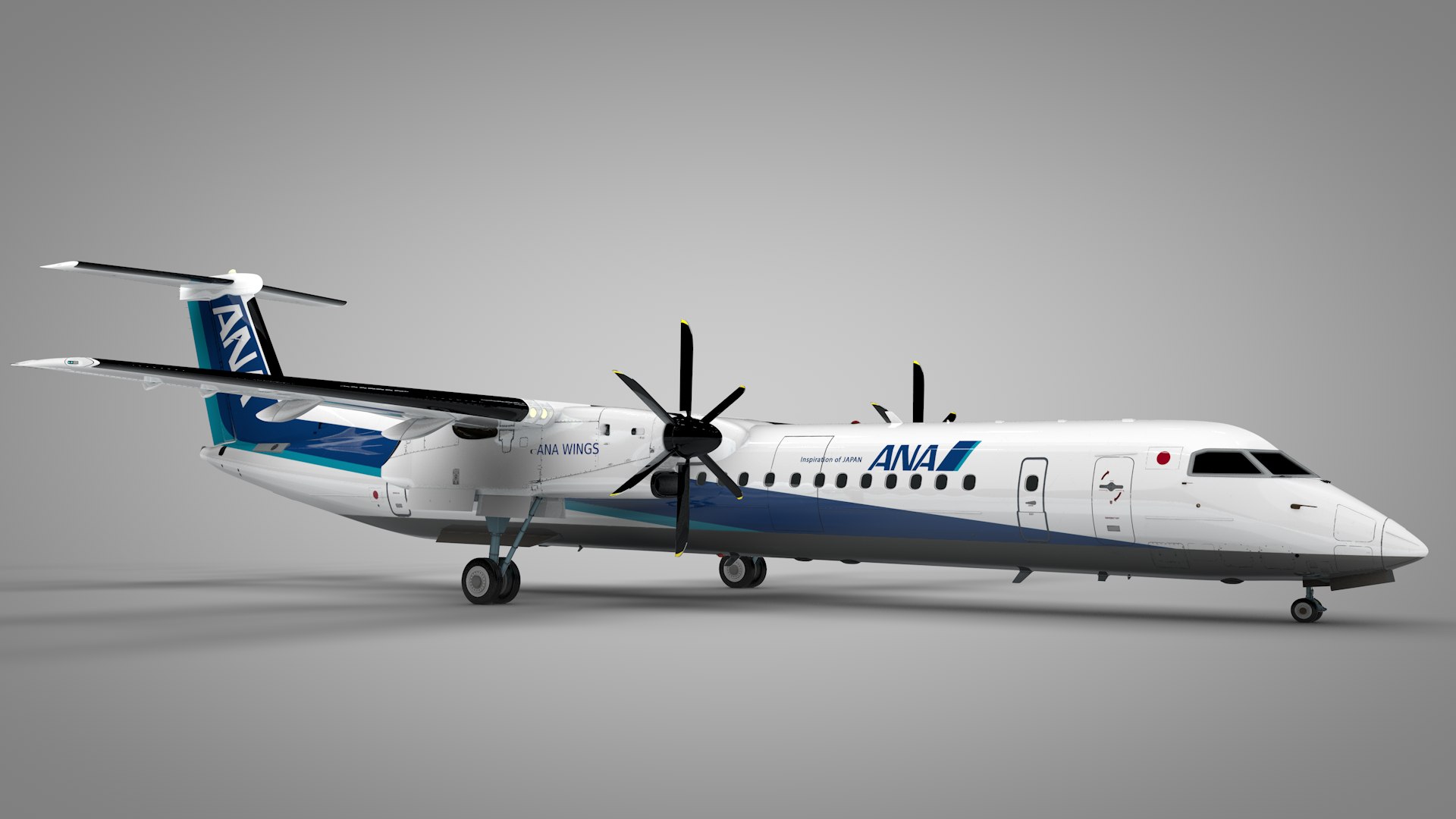 3D DE HAVILLAND CANADA DASH 8-400 ANA WINGS L1485 Model - TurboSquid ...