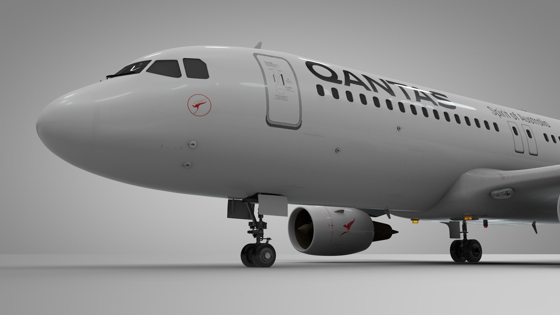 Qantas airbus a320 l458 3D - TurboSquid 1482041