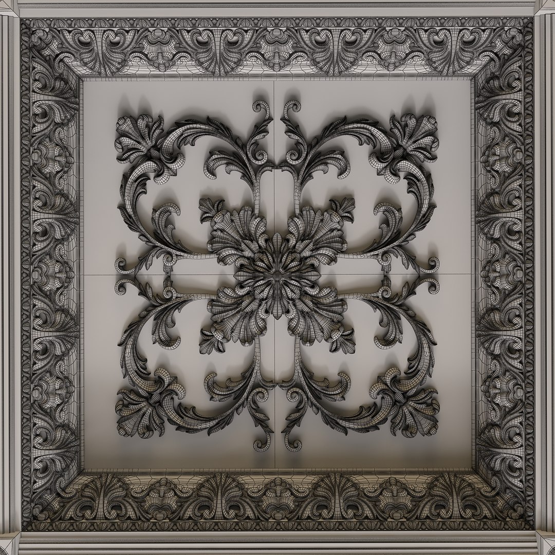 Ceiling Decorative Tile 3D Model - TurboSquid 1473342