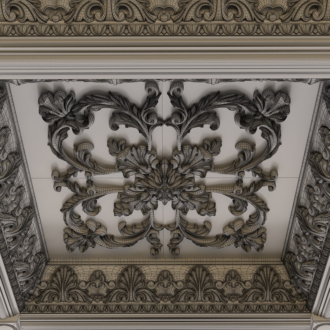 Ceiling Decorative Tile 3D Model - TurboSquid 1473342