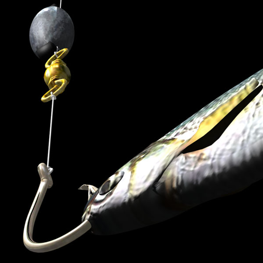 fishing hook sinker 3d model