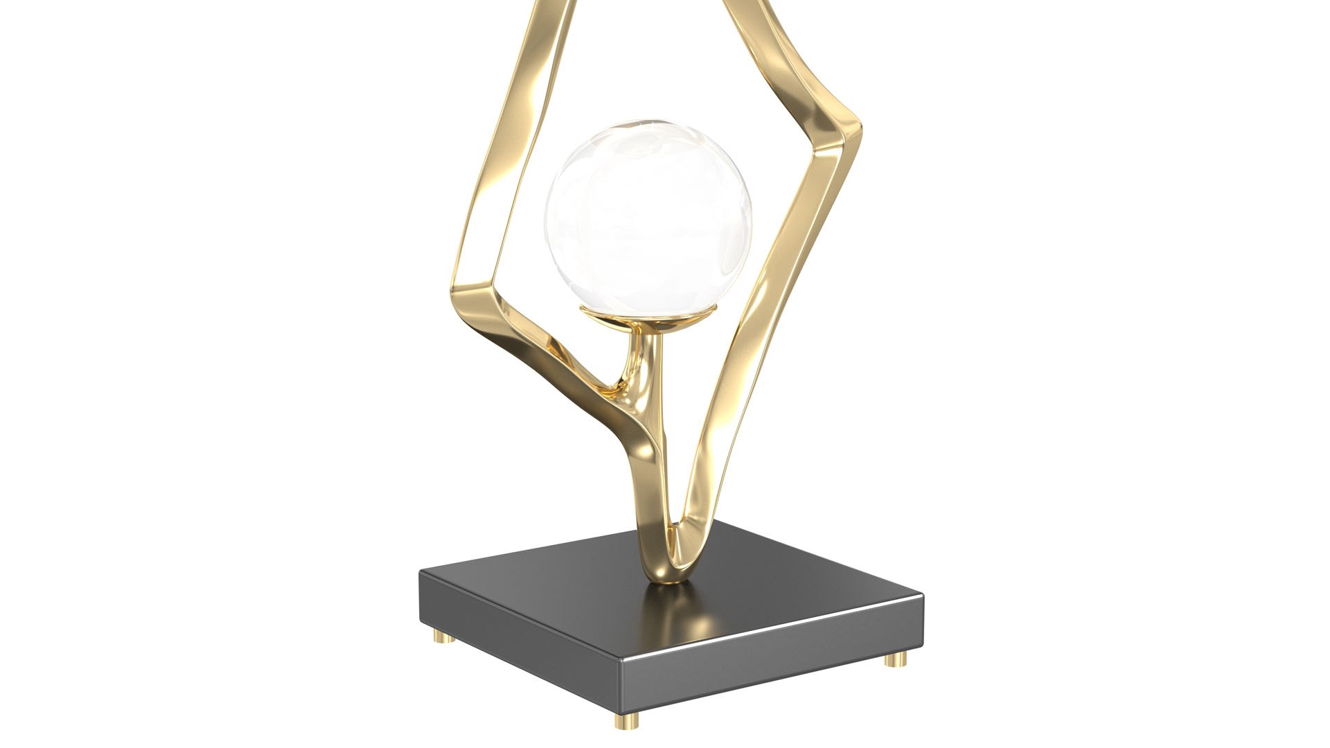 3D Abstract Lamp Crystal Sphere Brass By Global Views - TurboSquid 2232388